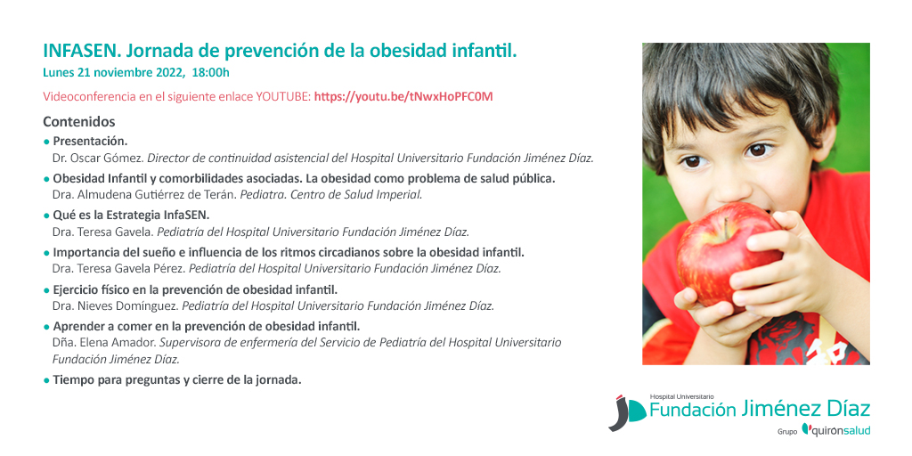 Jornada InfaSEN Prevención de la obesidad infantil | Quirónsalud